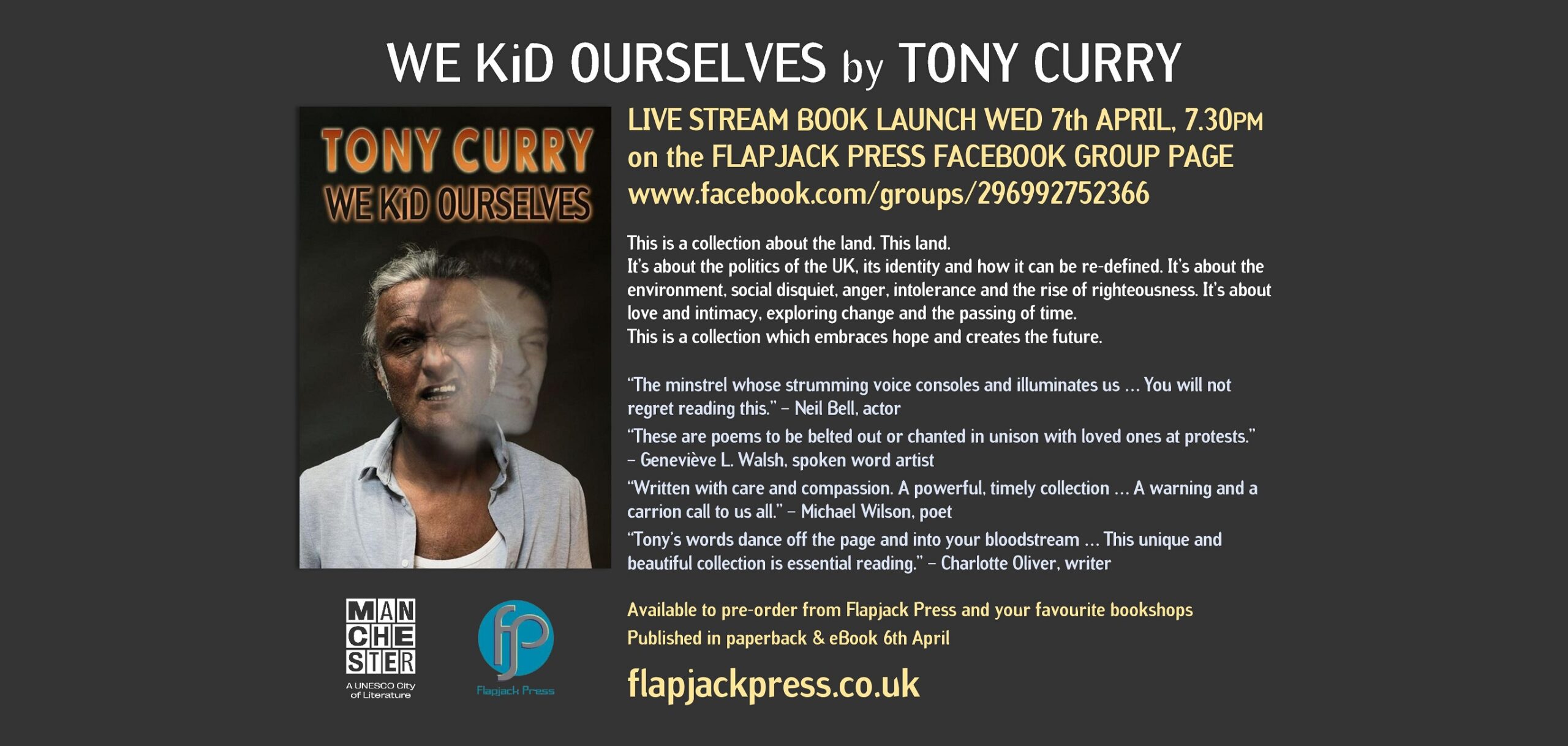 Book launch: We Kid Ourselves by Tony Curry - Manchester City of Literature