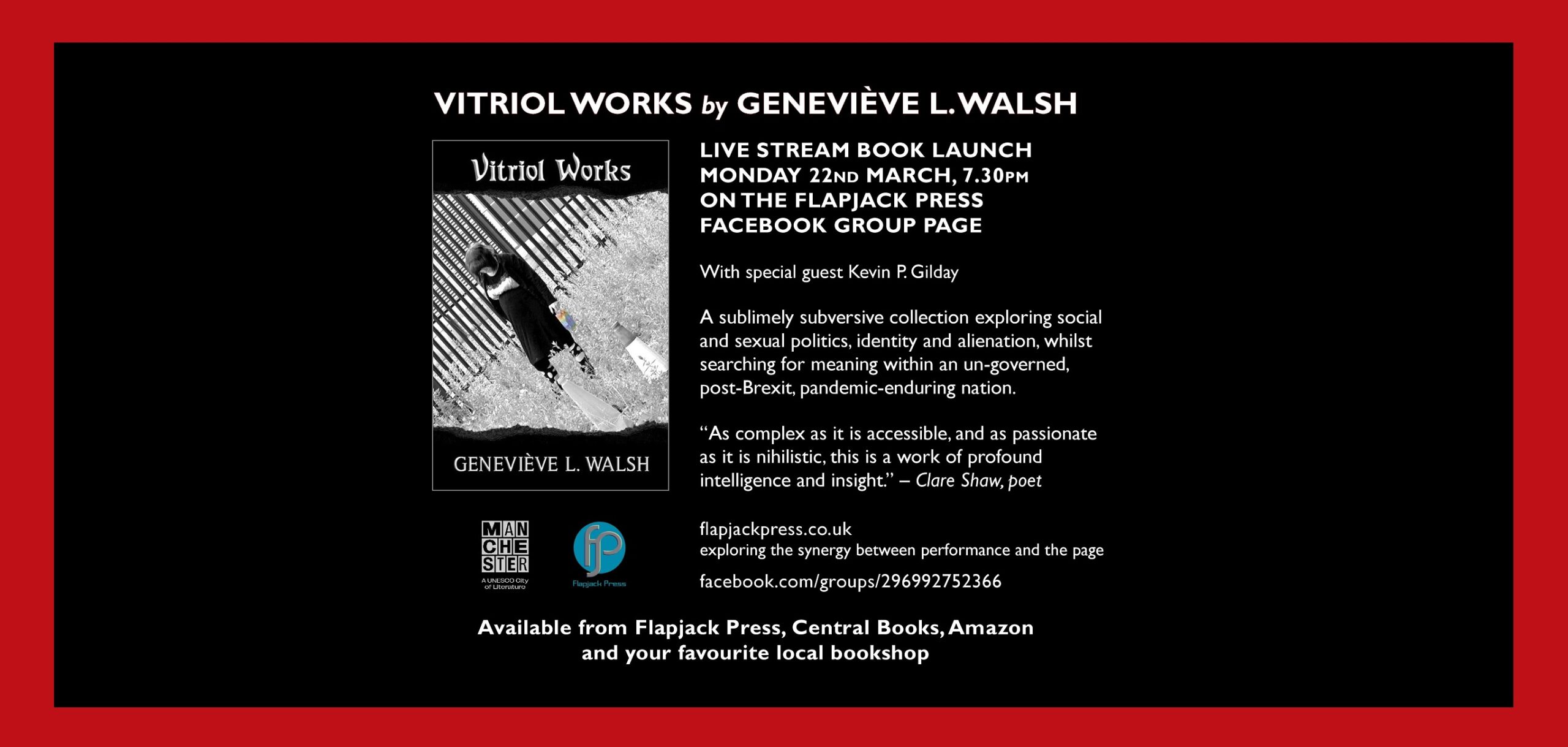 Book launch: Vitriol Works by Geneviève L. Walsh - Manchester City of ...