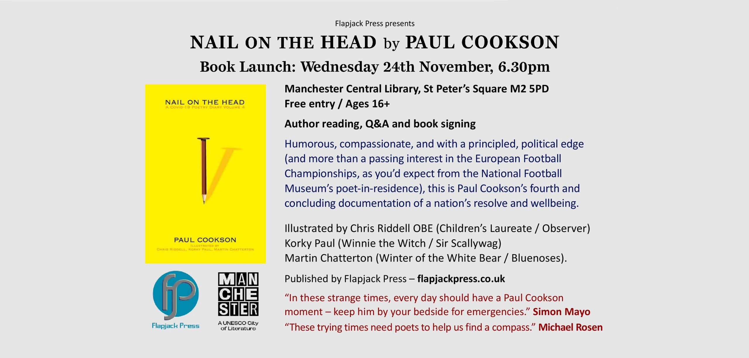 Book Launch: Nail on the Head by Paul Cookson - Manchester City of ...