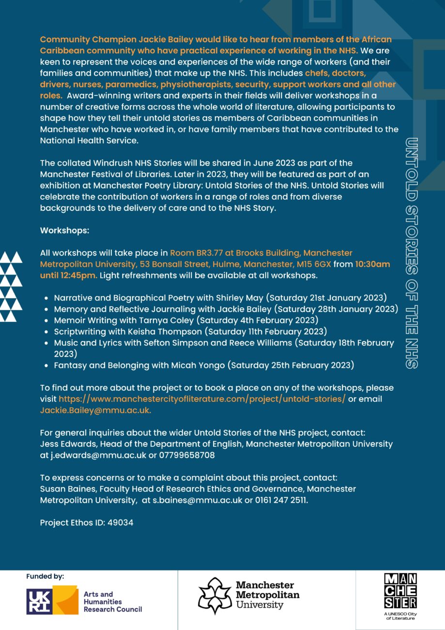 We're ready for Untold Stories: Windrush NHS Stories - Manchester City ...