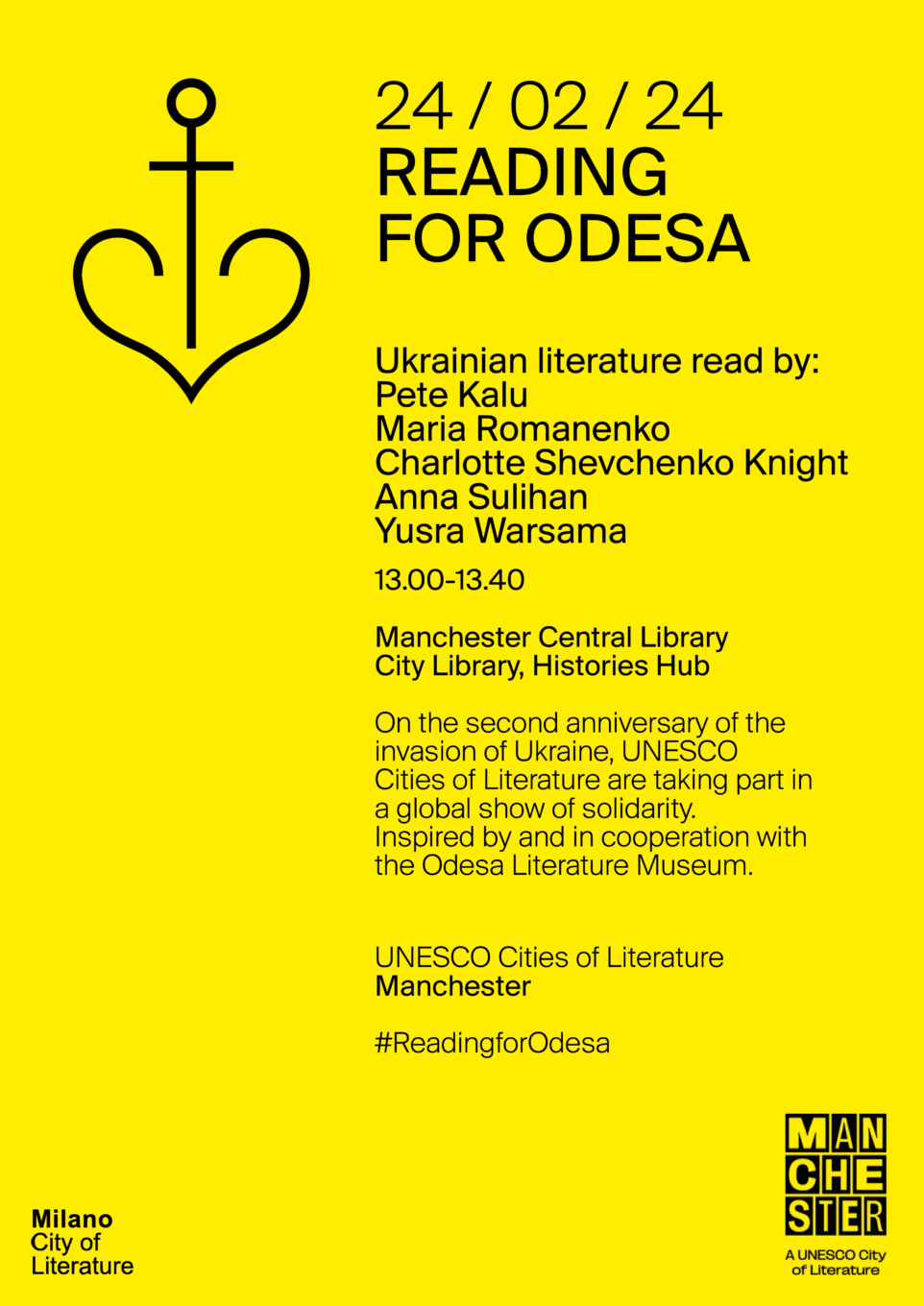 IMLD 2024: Reading For Odesa - Manchester City of Literature