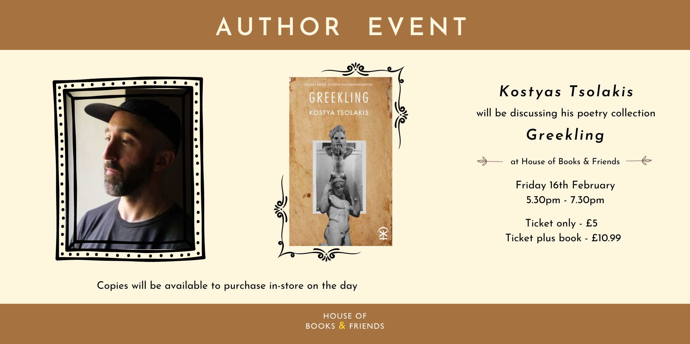 An Evening with Kostya Tsolakis: Greekling - Manchester City of Literature