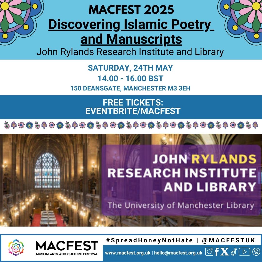 MACFEST 25: Discovering Islamic Poetry and Manuscripts - Manchester City of Literature
